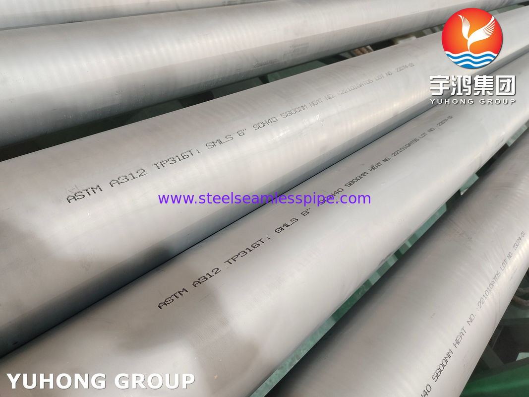 ASTM A312 TP316Ti / UNS S31635 Stainless Steel Seamless Pipes For Heat ...