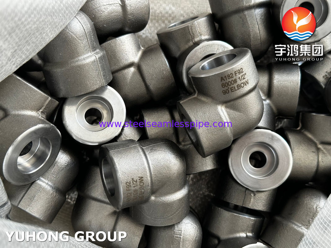 ASTM A182 F92 B16.11 90 Deg Stainless Steel Elbow For Chemical Processing