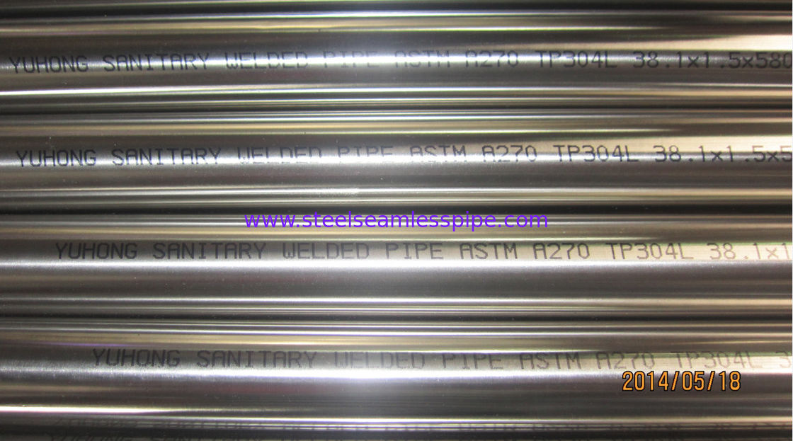 Astm A270 Stainless Steel Welded Tube 320/240 Grit Polished Plain End