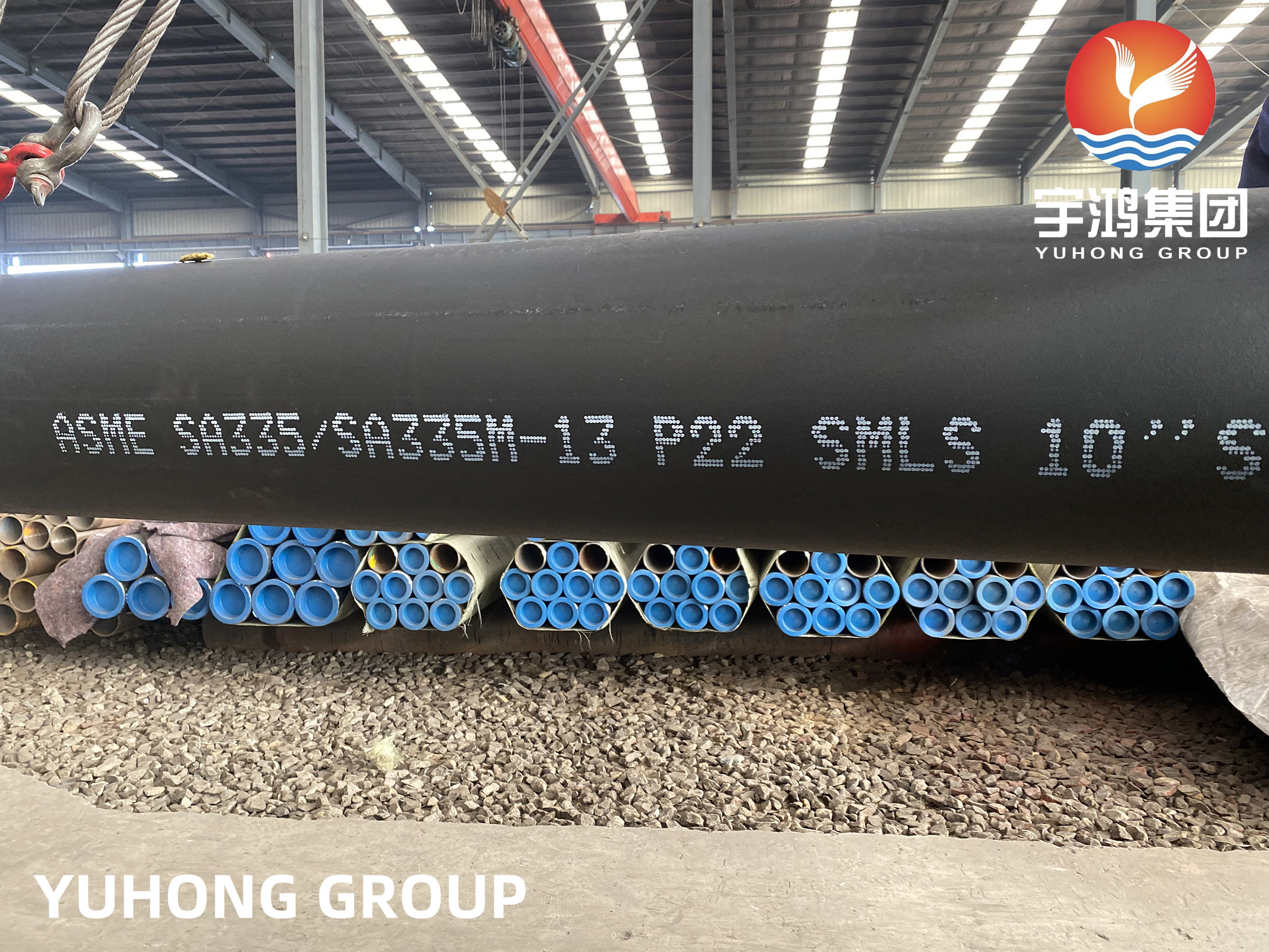 ASME SA335 P22 10" SCH120 Seamless Boiler Pipes Black Painting Beveled End
