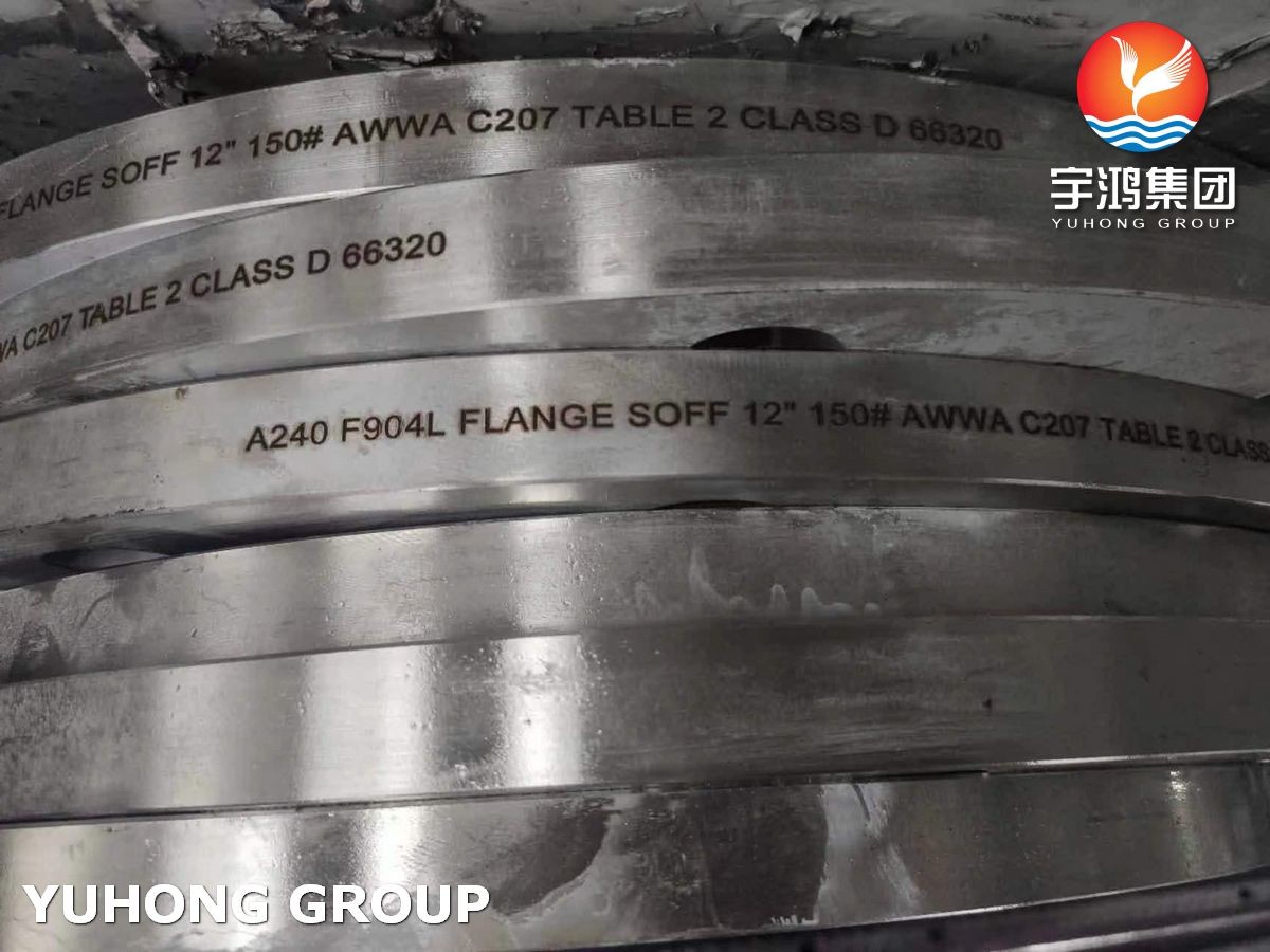 ASTM A240 F904L Stainless Steel AWWA C207 Table 2 Class D Slip on FF Flange