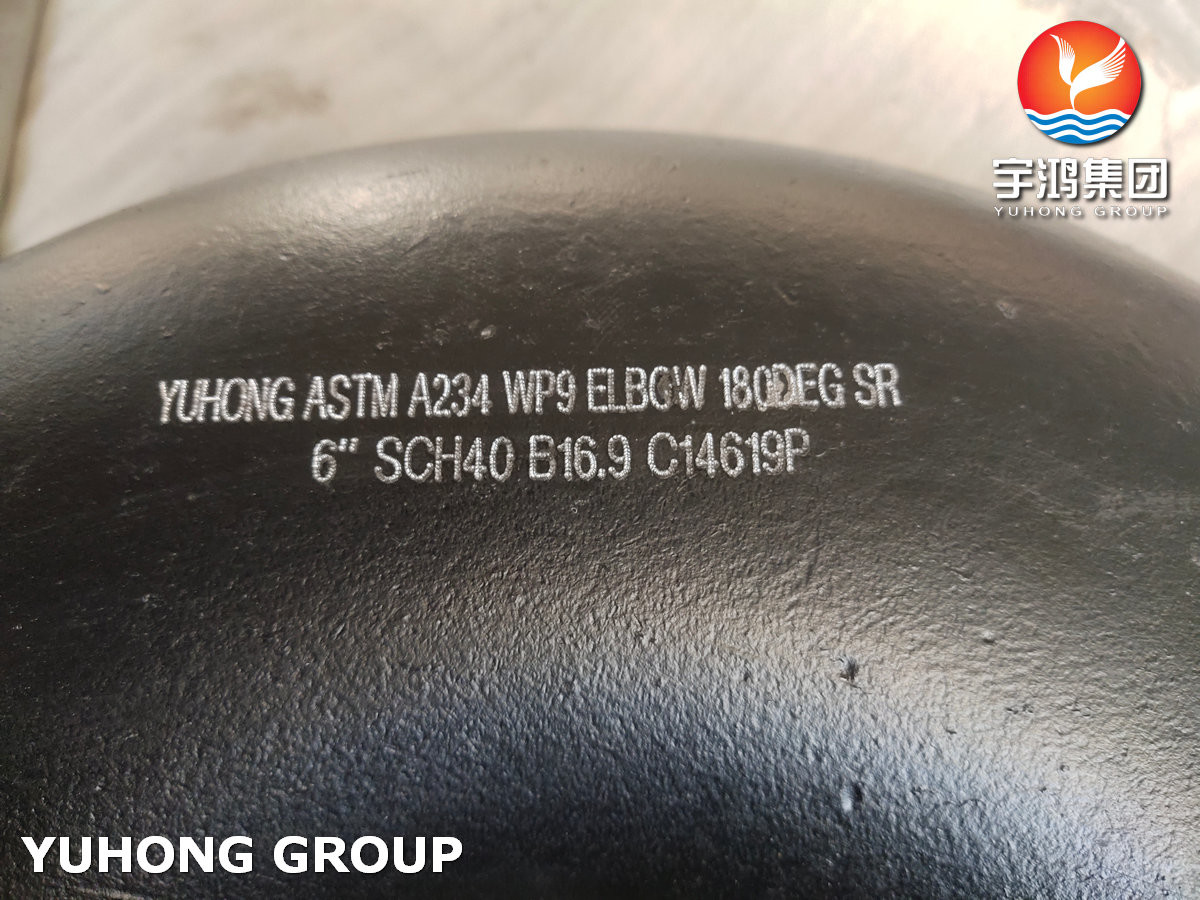 Alloy Steel Buttweld Fitting ASTM A234 WP9 180 Degree SR Elbow B16.9