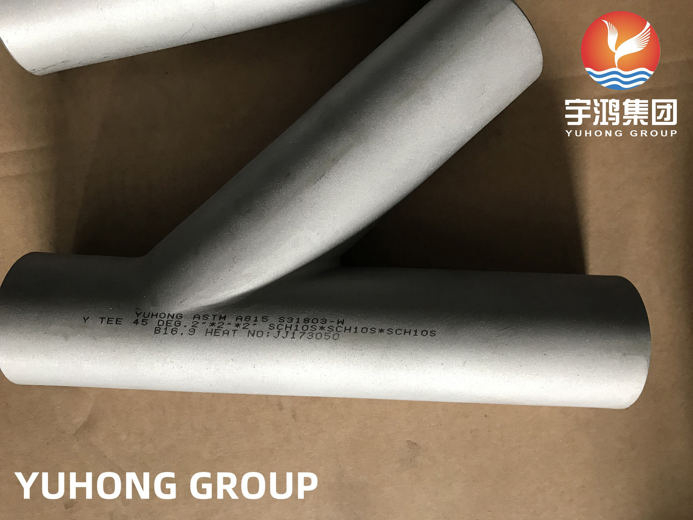 ASTM A815 UNS S31803 Duplex Steel Pipe Connector 45 Degree Y Lateral Tee