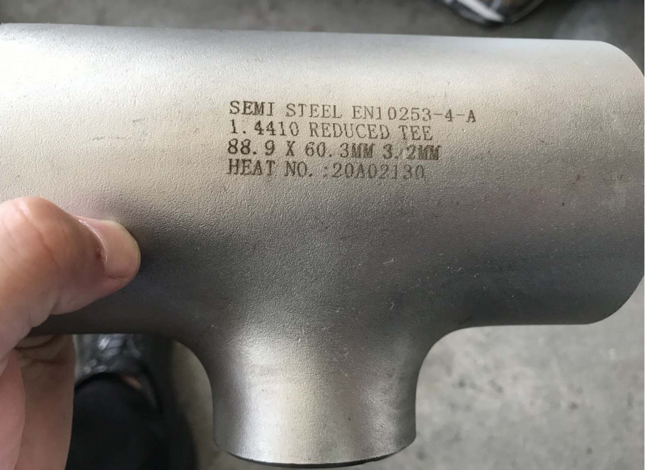 En 10253-4-3 Super Duplex Pipe Fittings Steel Red Tee 88.9*60.3mm