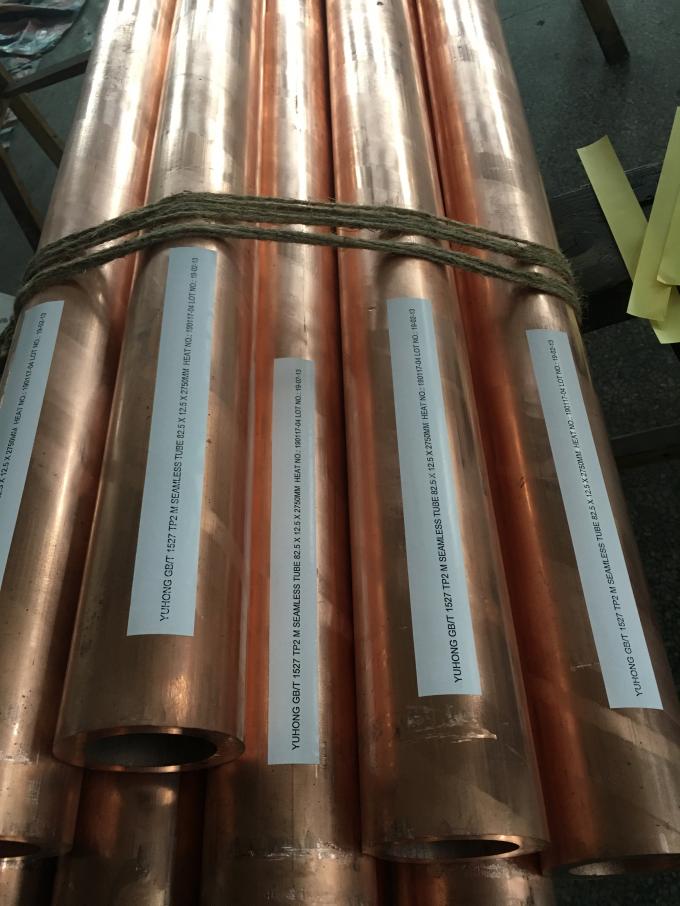 Seamless Copper Alloy Tube ASTM A75 ASTM A88 GB1527 T2 TU2 , TP2 Y / M Type