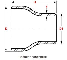 JIS B2312 SUS304 SCH10s Stainless Steel Concentric Reducer